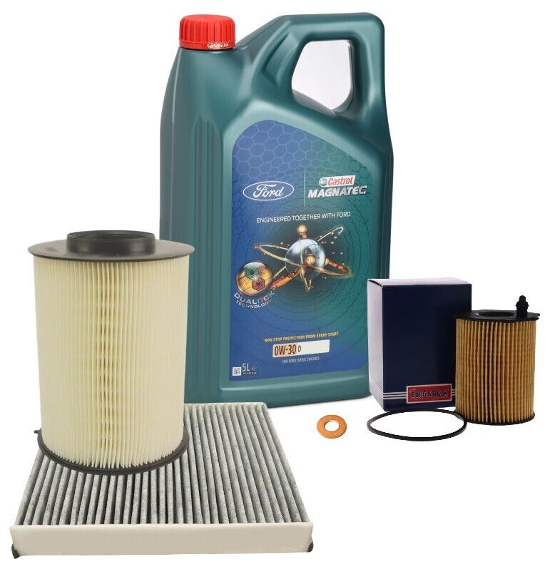 Ford Focus Mk3 1.6 TDCi Service Kit & Genuine Castrol 0w30 Engine Oil ...