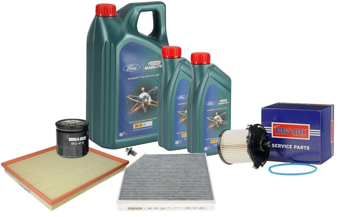 Ford Transit 2.2 TDCI Full Service Kit Inc Genuine Castrol 5w30 Engine ...