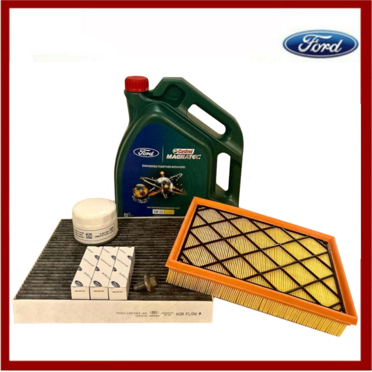 Genuine Ford Focus MK4 2018- 1.5L Full Service Kit inc 5w20 Castrol Oi ...