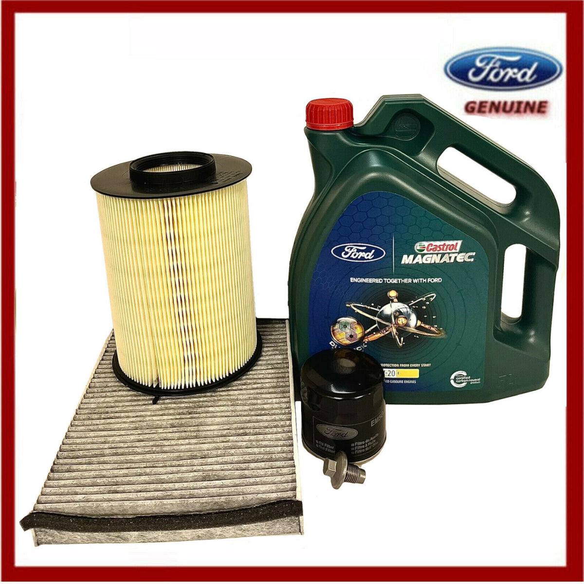 Genuine Ford Kuga 1.5 Ecoboost 2013-2020 Service Kit Castrol Oil 5w30 ...