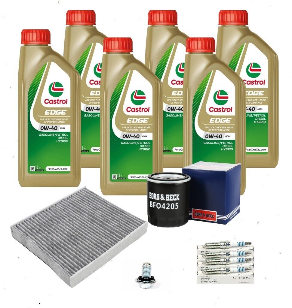 Fits: Ford Focus MK3 RS 2.3L Ecoboost Service Kit 0W40 Castrol Edge En ...