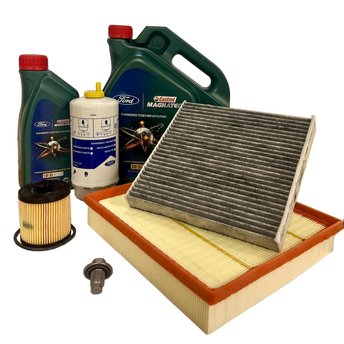 Genuine Ford Transit Mk7 2.2 TDCi Service Kit & 6L Castrol Magnatec Oi ...