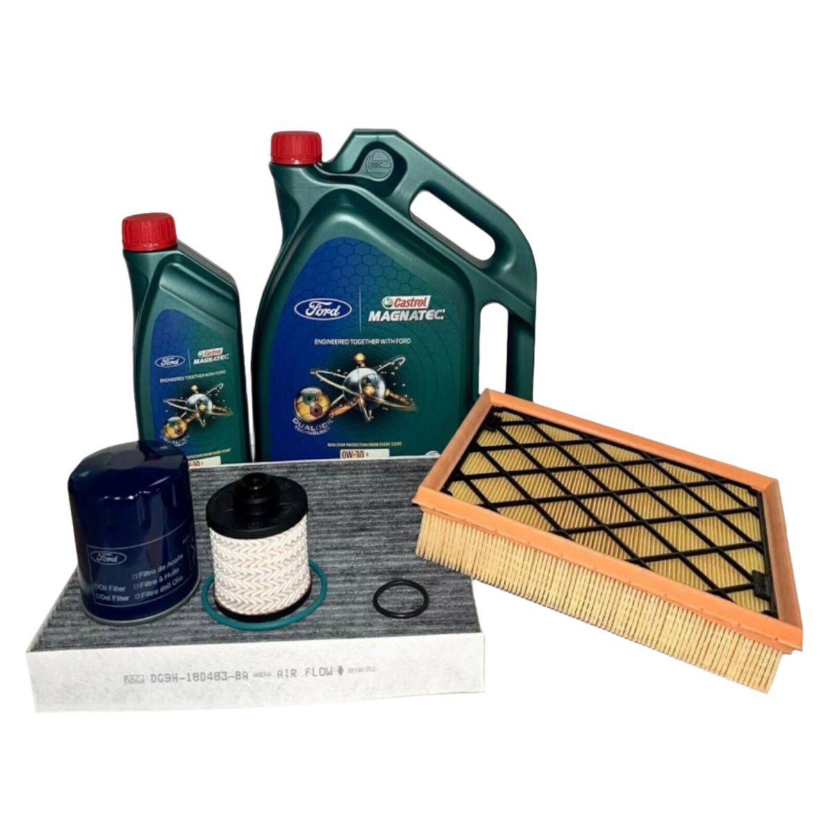 Genuine Ford Mondeo 2.0 TDCI Full Service Kit inc 0W30 Castol Engine O ...