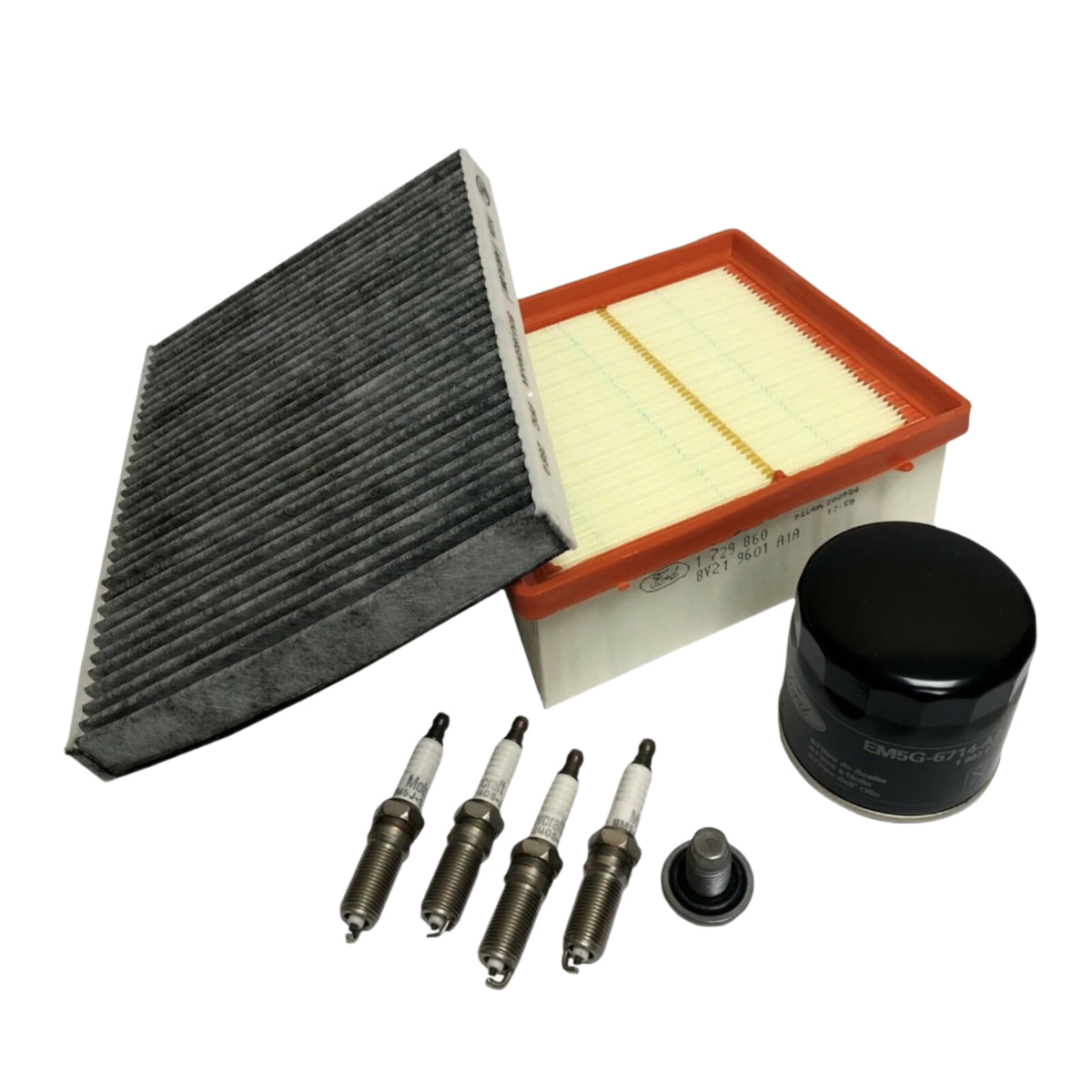 Genuine Ford Fiesta Mk7 1.25 Service Kit Oil Air Cabin Filter Spark Pl ...