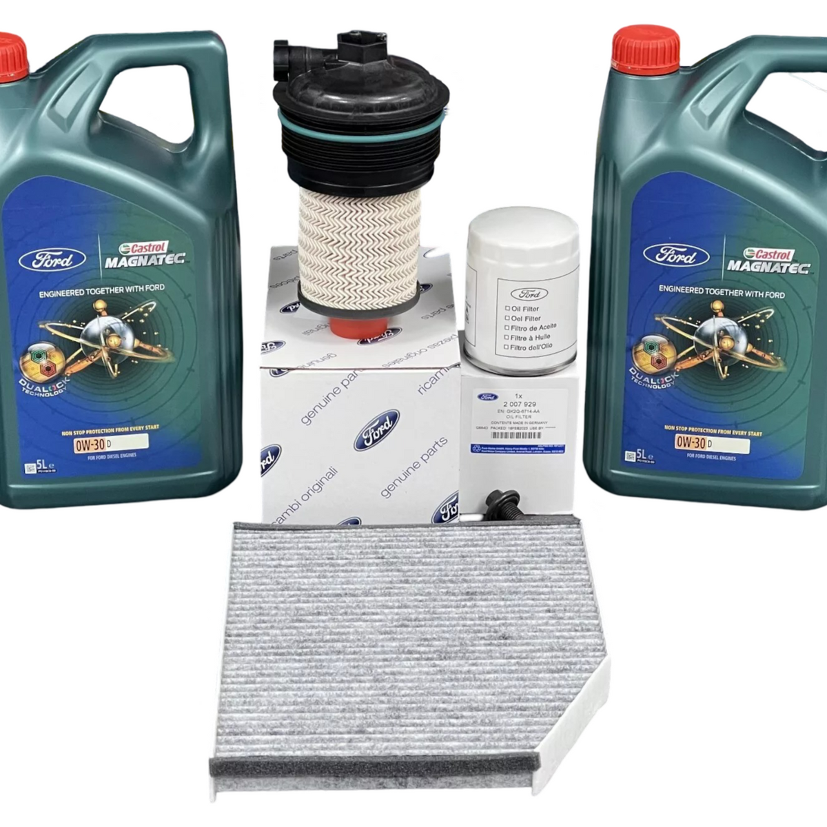 Genuine Ford Transit FWD & Custom 2.0 Ecoblue Service Kit Ford Castrol ...
