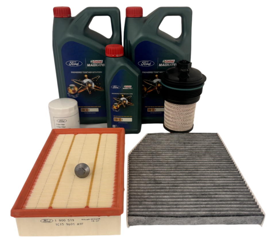 Genuine Ford Transit MK8 2.0 EcoBlue Service Kit + 11LTR Castrol Oil ...