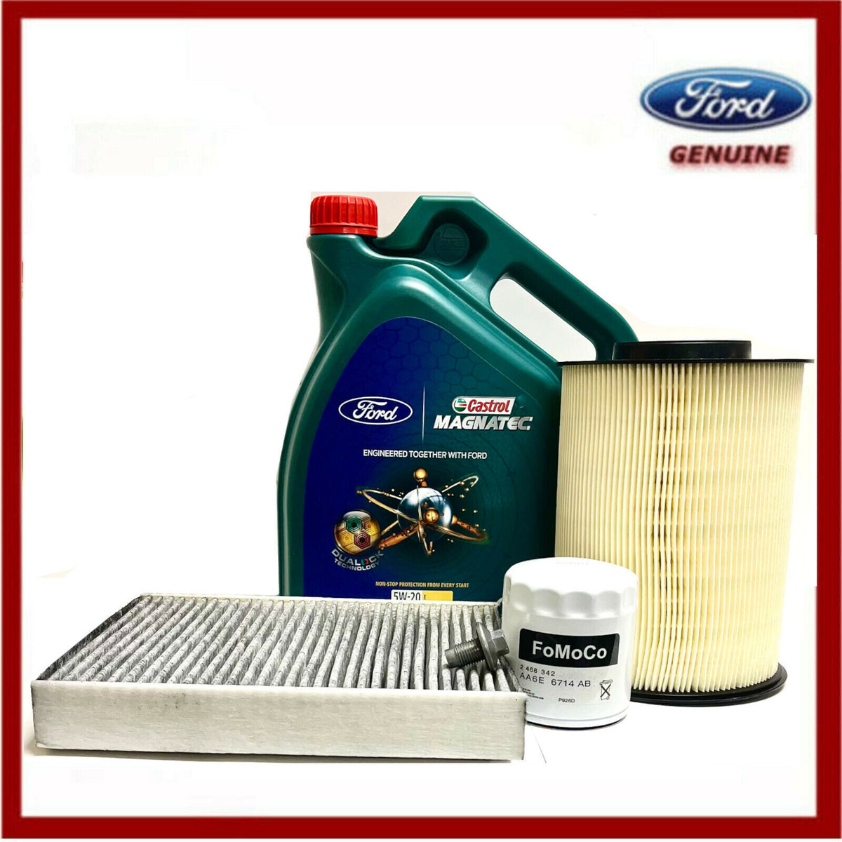 Genuine Ford Focus MK3 1.0L EcoBoost Service Kit inc Castrol Oil 23424 ...