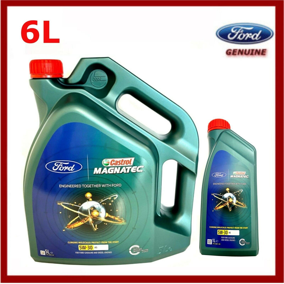 Genuine Ford Fully Synthetic 5W30 Engine Oil 6 litres Castrol New ...