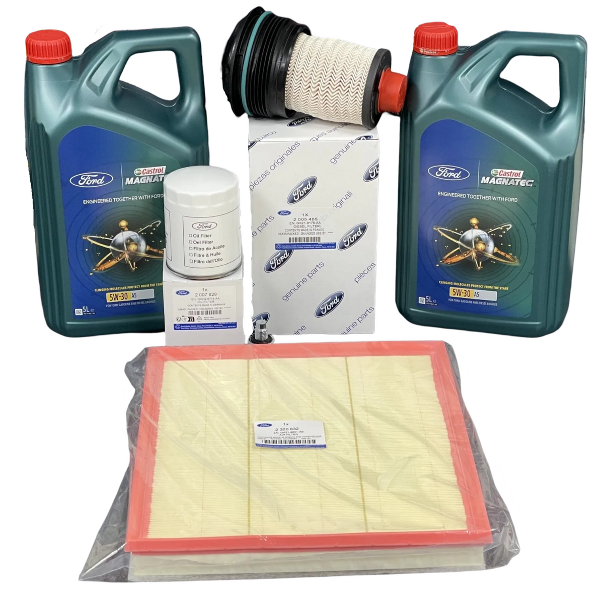 Genuine Ford Transit Custom 2021- 2.0L ECOBLUE Service Kit 10L Castrol ...